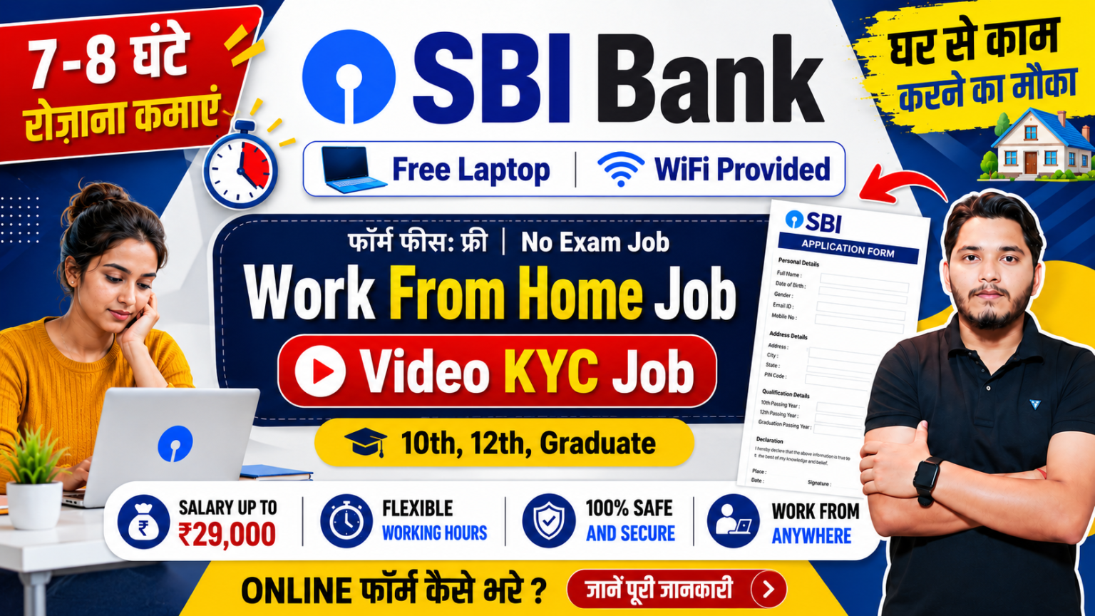 SBI Work From Home Job 2026 Notification Out, No Exam Direct Interview